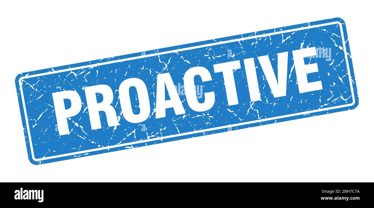 proactive stamp. proactive vintage blue label. Sign Stock Vector Image ...
