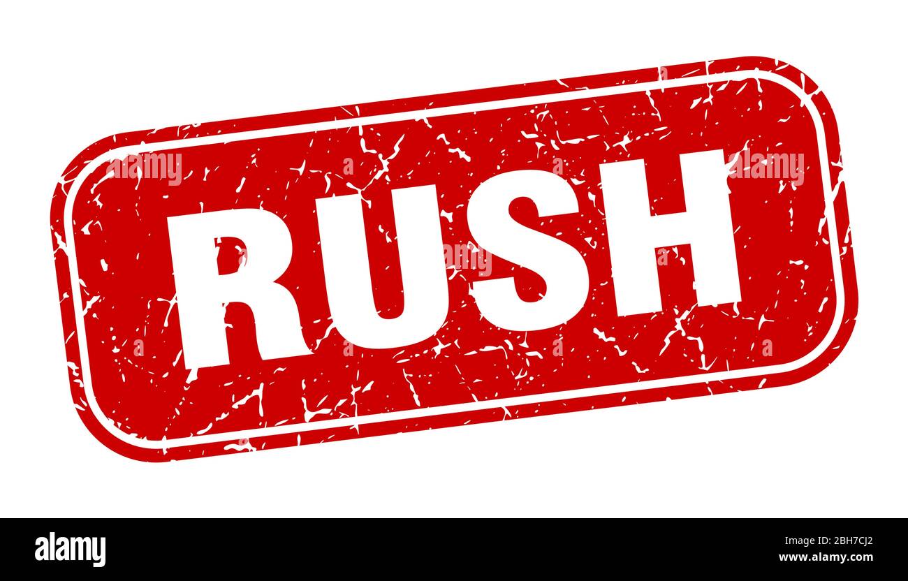 rush stamp. rush square grungy red sign Stock Vector Image & Art - Alamy