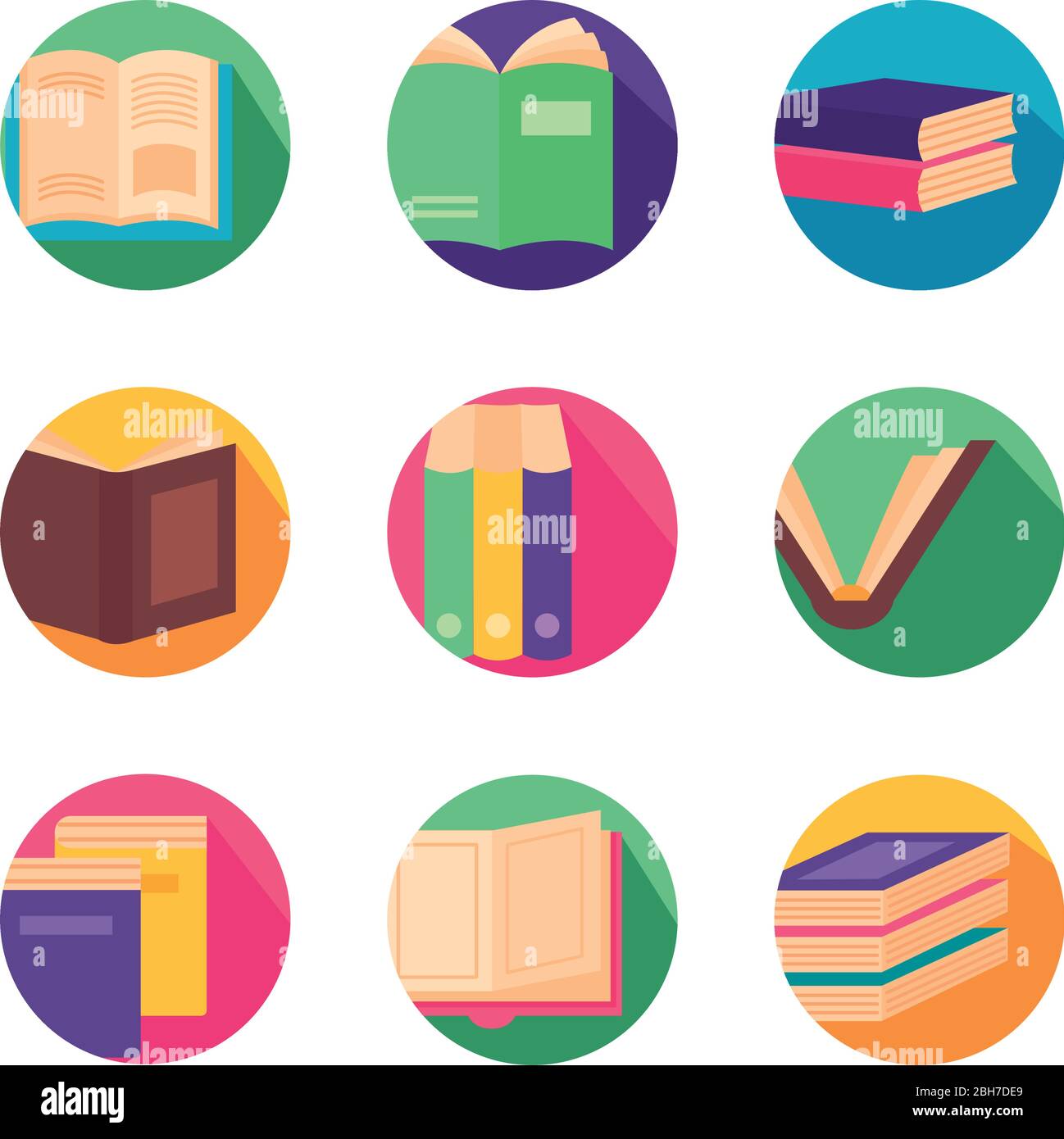 bundle of text books block style icons Stock Vector Image & Art - Alamy