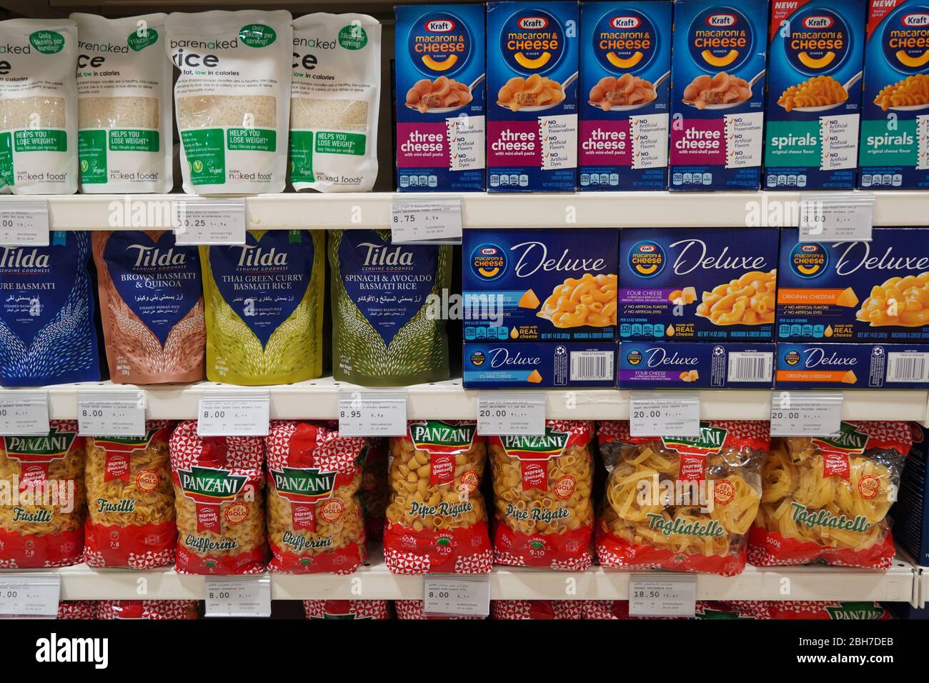 Dubai UAE December 2019 - Selection of italian pasta on the shelves in ...