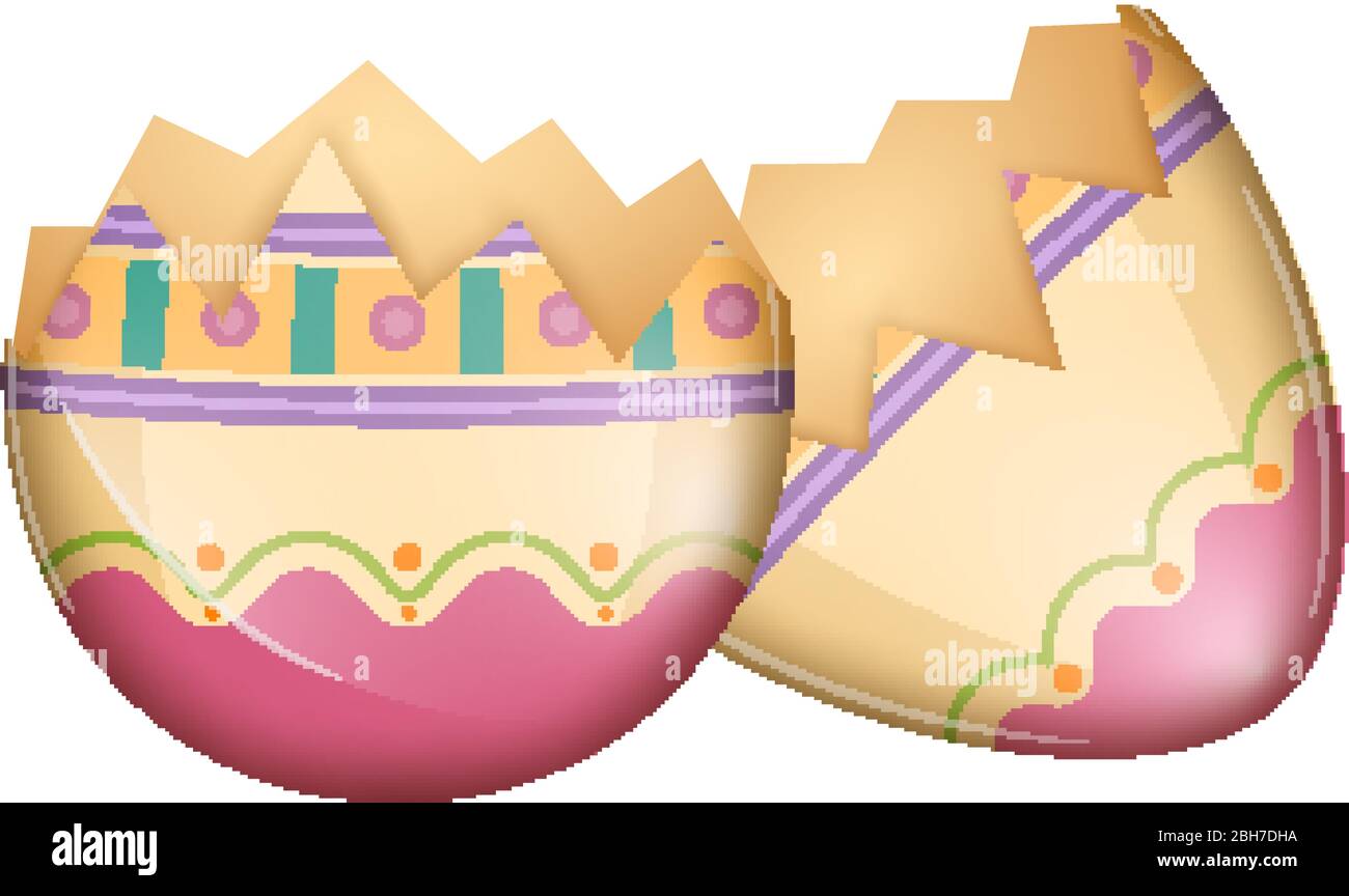 Broken decorated easter egg Stock Vector Image & Art - Alamy