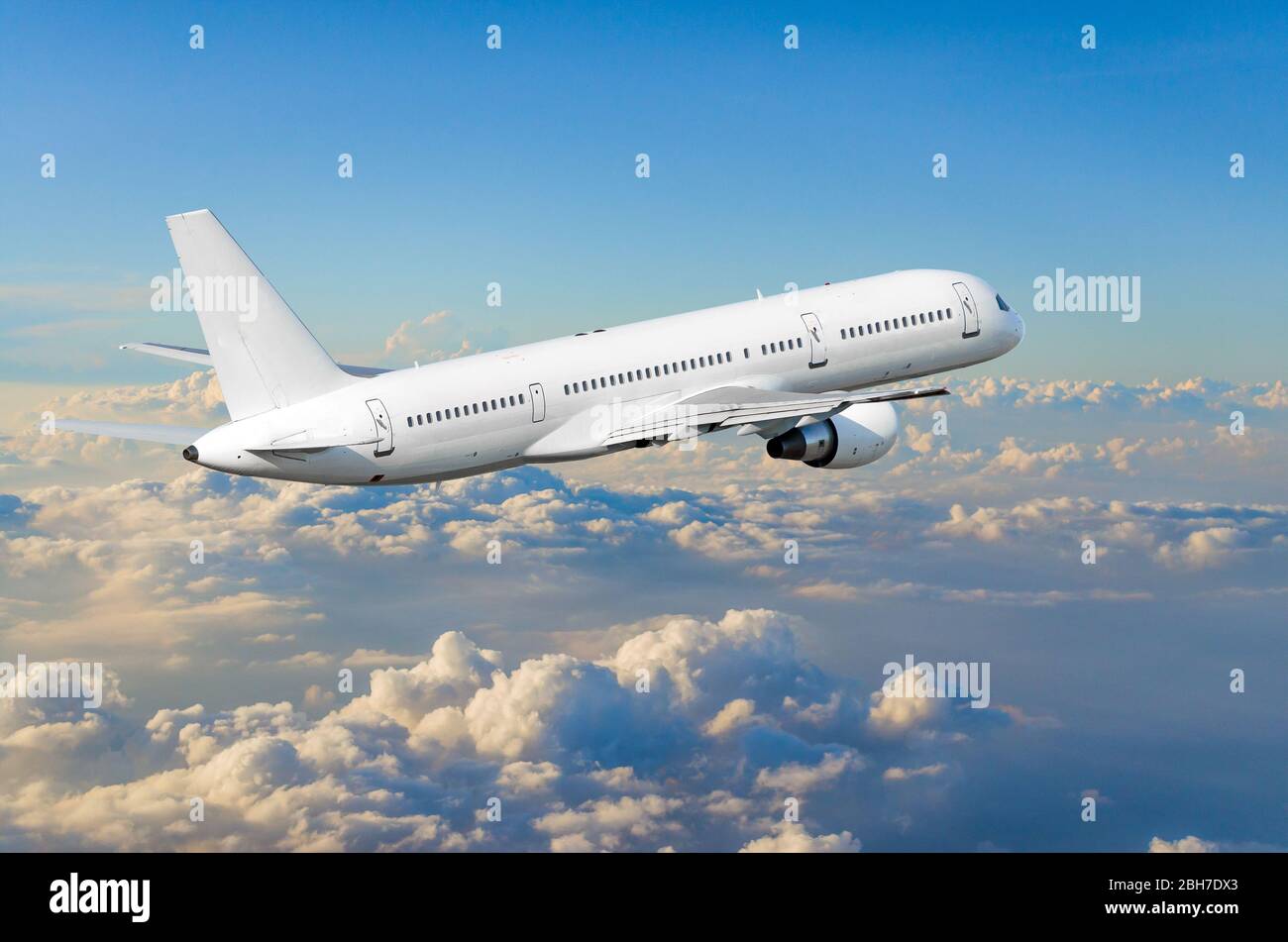 Airplane in the sky above the clouds flight journey sun height Stock ...