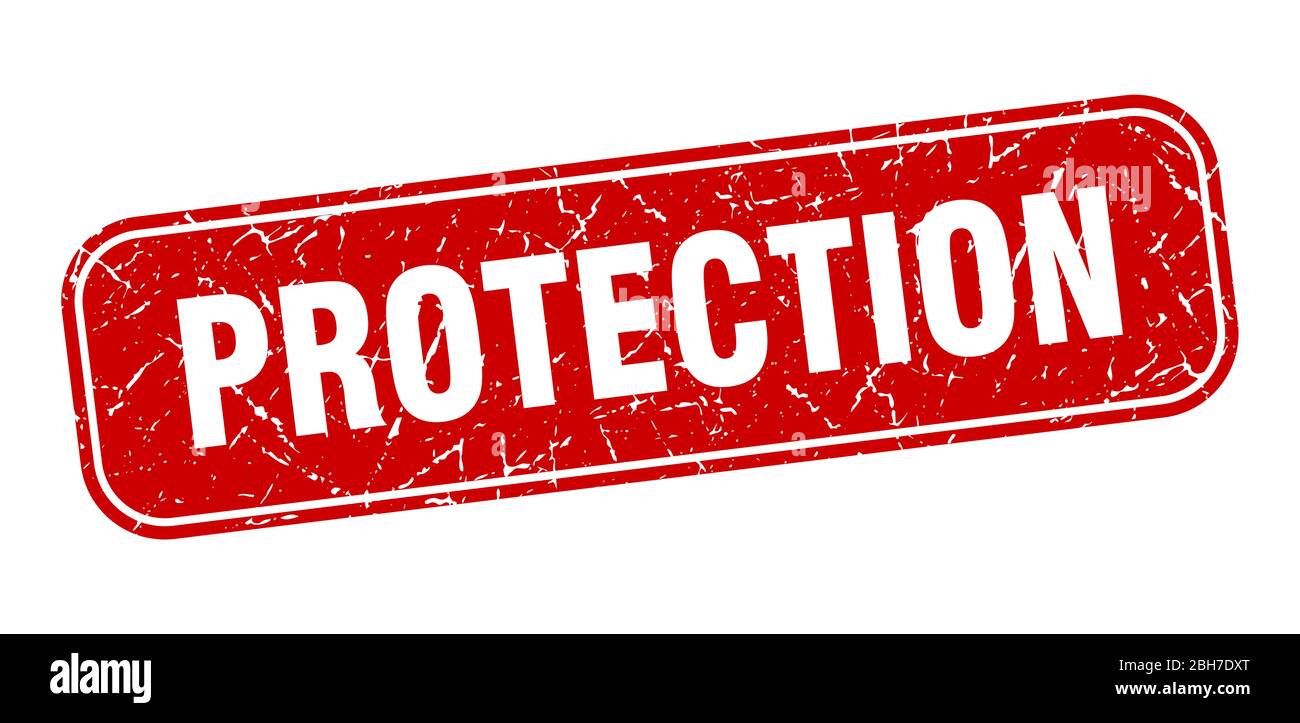 protection stamp. protection square grungy red sign Stock Vector Image ...