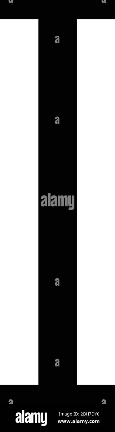 Iota greek symbol capital letter uppercase font icon black color vector ...