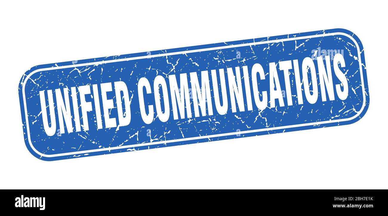 unified communications stamp. unified communications square grungy blue ...