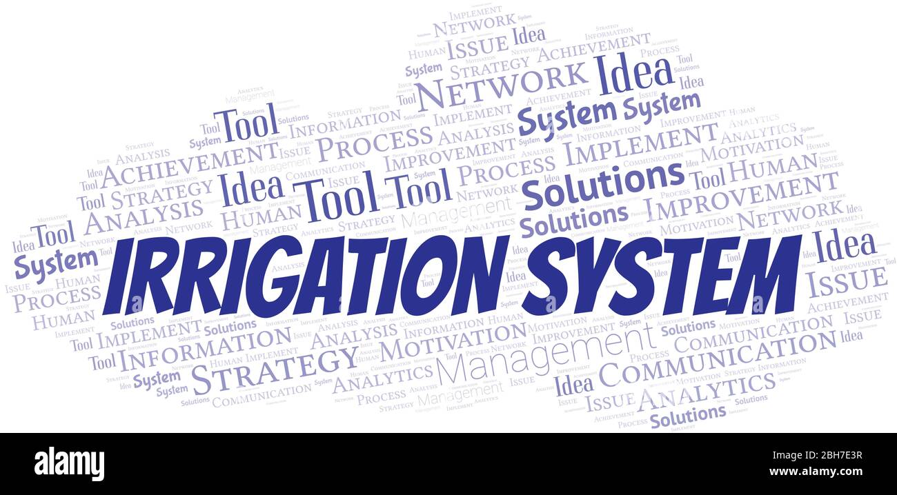 Irrigation System typography vector word cloud. Wordcloud collage made ...