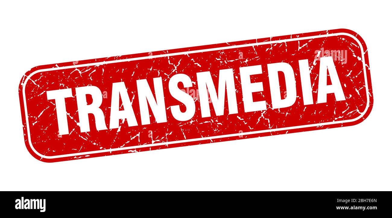 transmedia stamp. transmedia square grungy red sign Stock Vector Image ...
