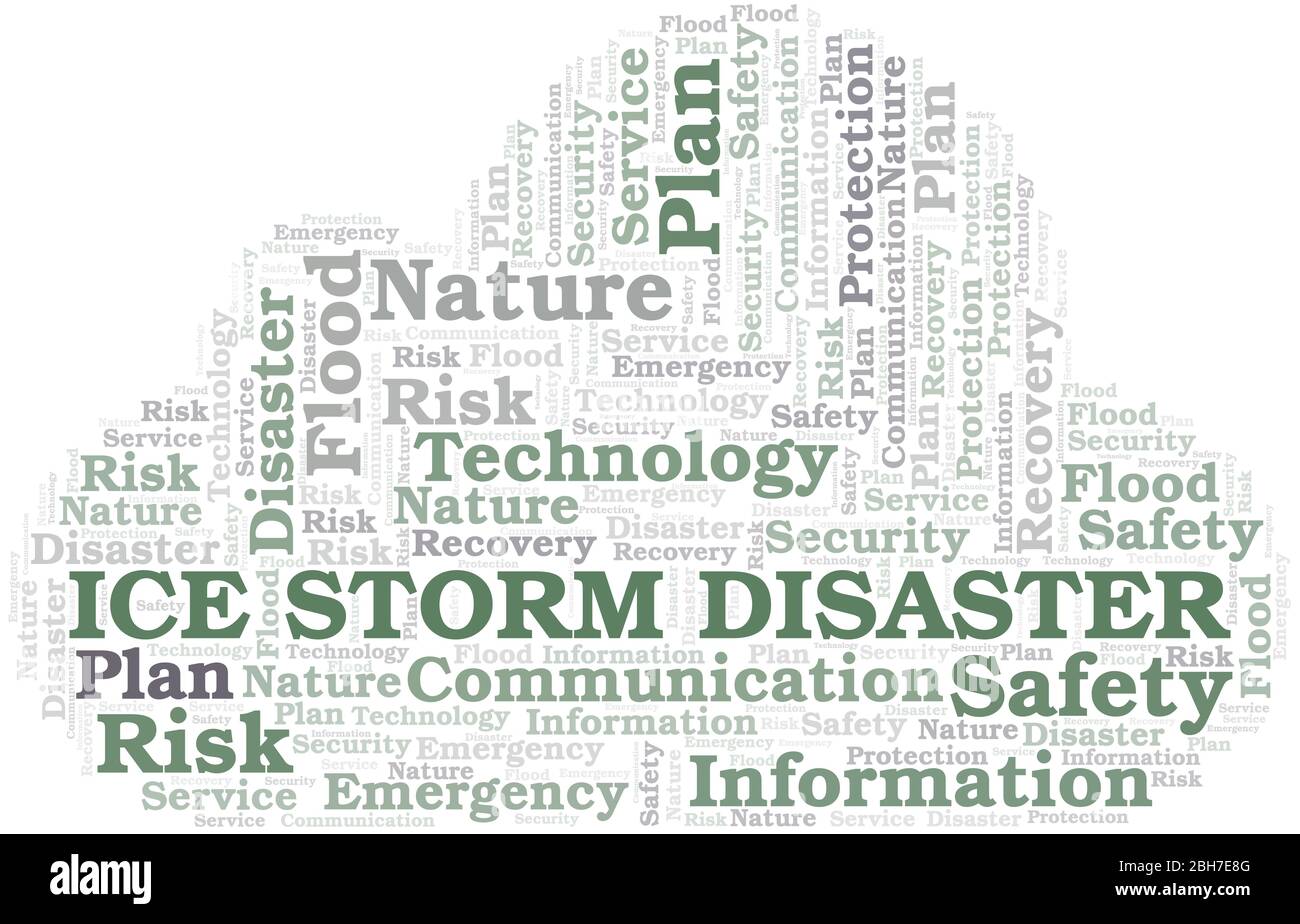 Ice Storm Disaster typography vector word cloud. Wordcloud collage made ...