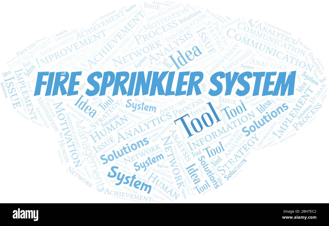 Fire Sprinkler System typography vector word cloud. Wordcloud collage ...