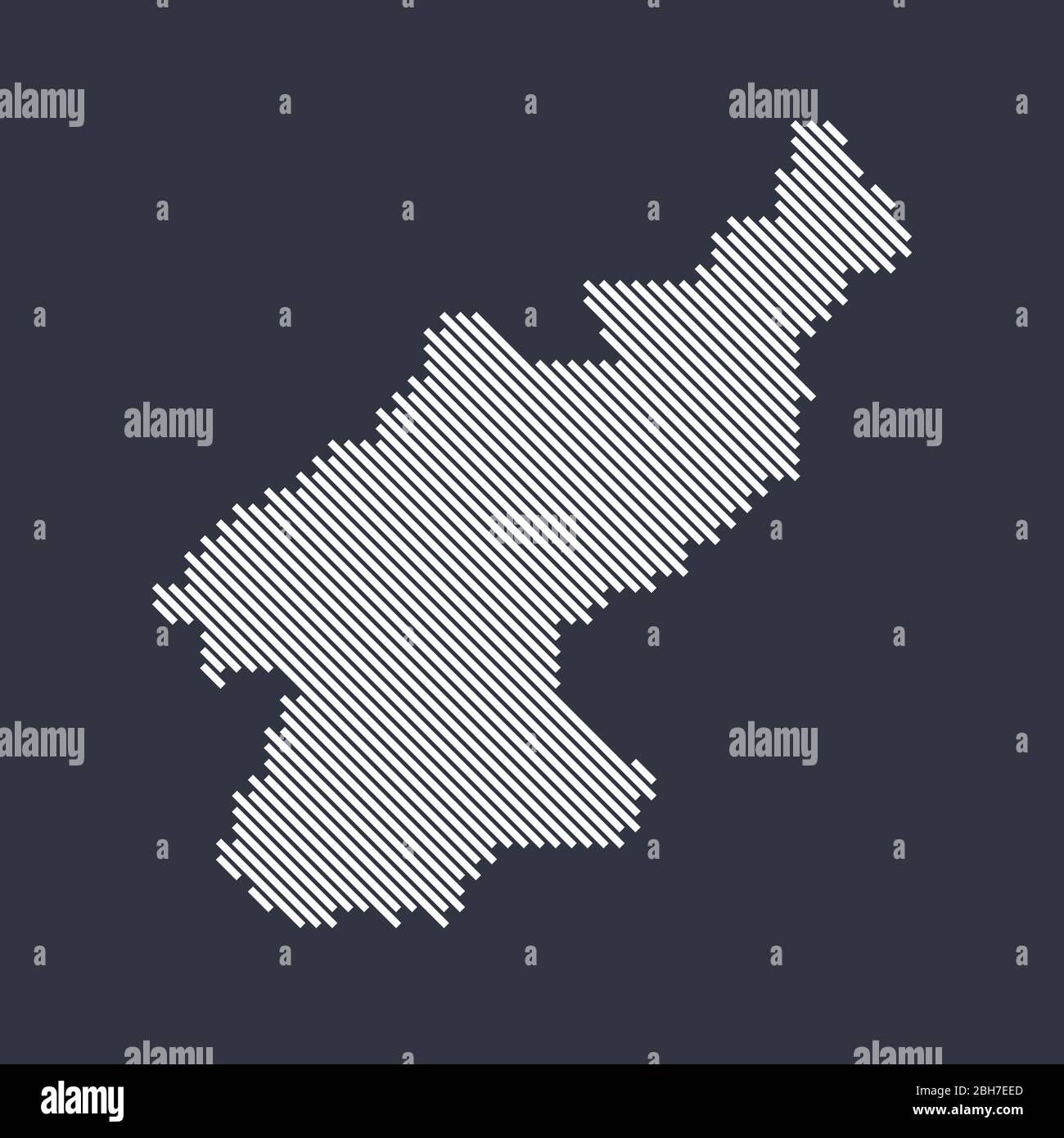 Stylized simple diagonal line map of North Korea Stock Vector Image ...