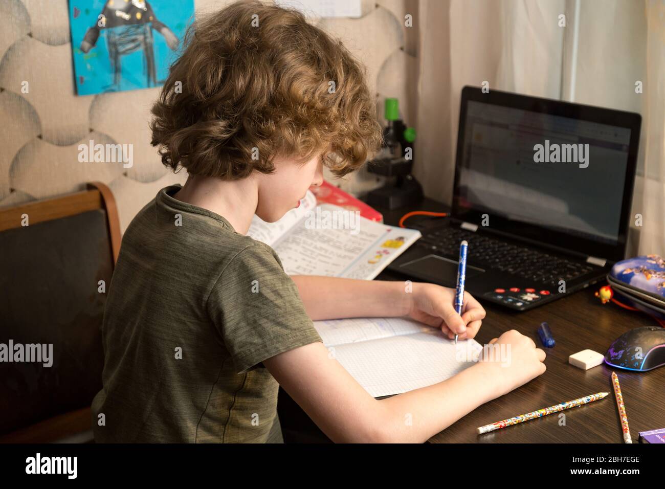 Distance learning online education. A home distance learning Stock ...