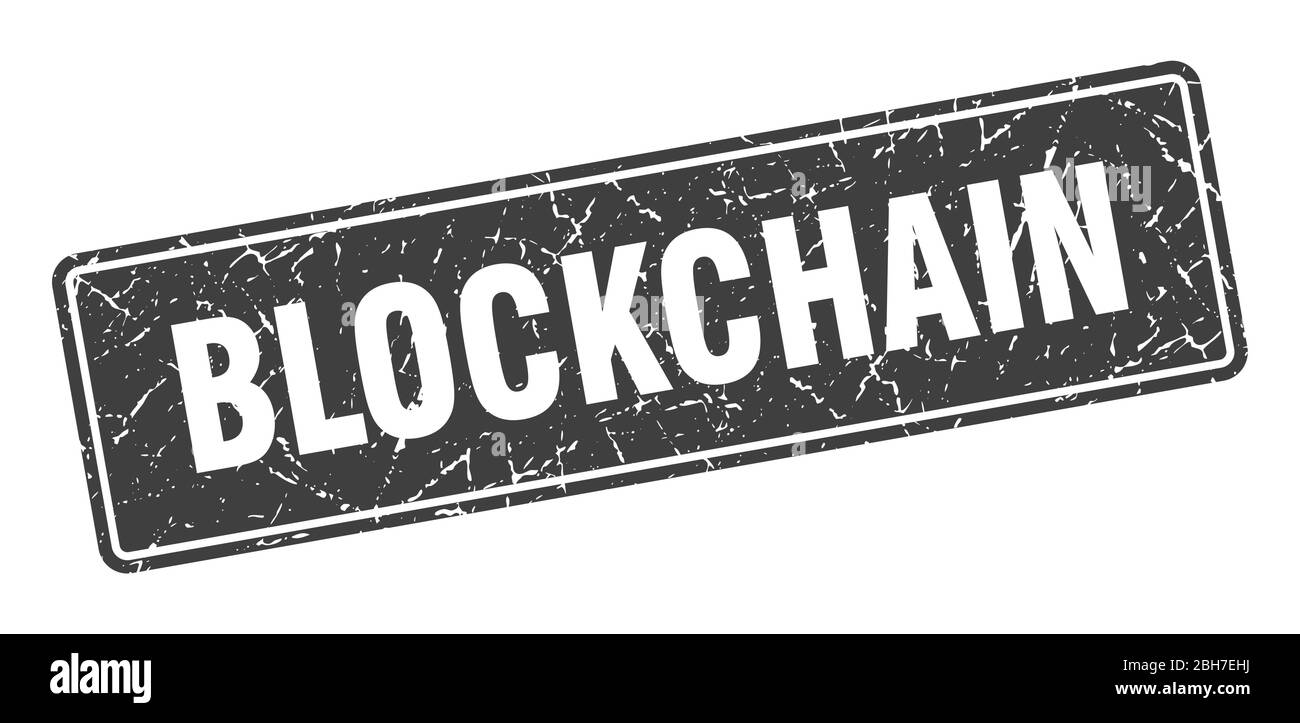 blockchain stamp. blockchain vintage black label. Sign Stock Vector ...