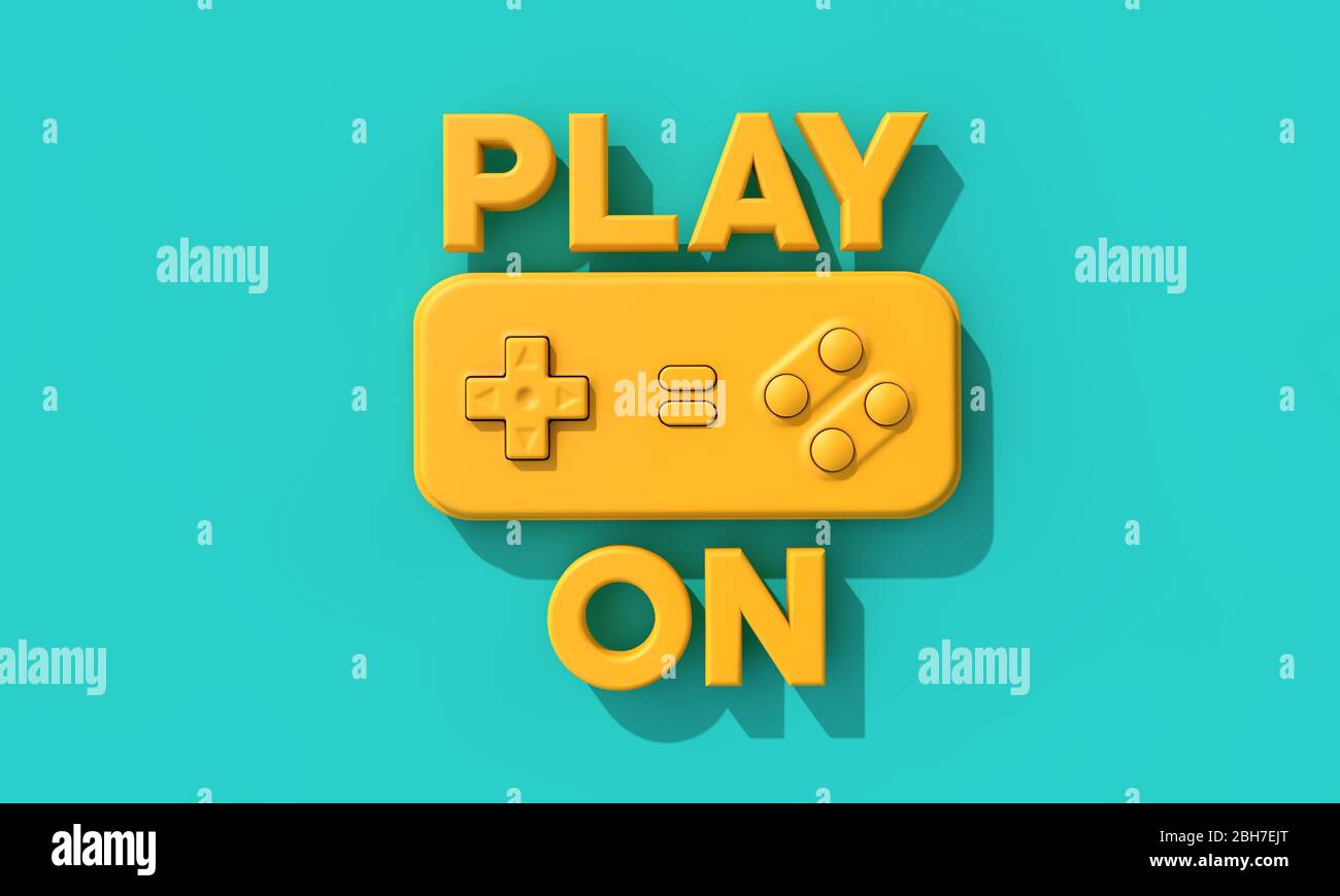 retro computer game controller background. 3D Rendering Stock Photo - Alamy