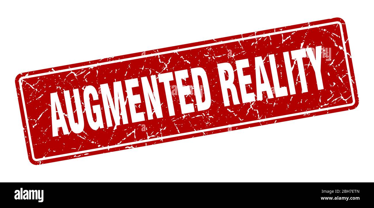 augmented reality stamp. augmented reality vintage red label. Sign ...