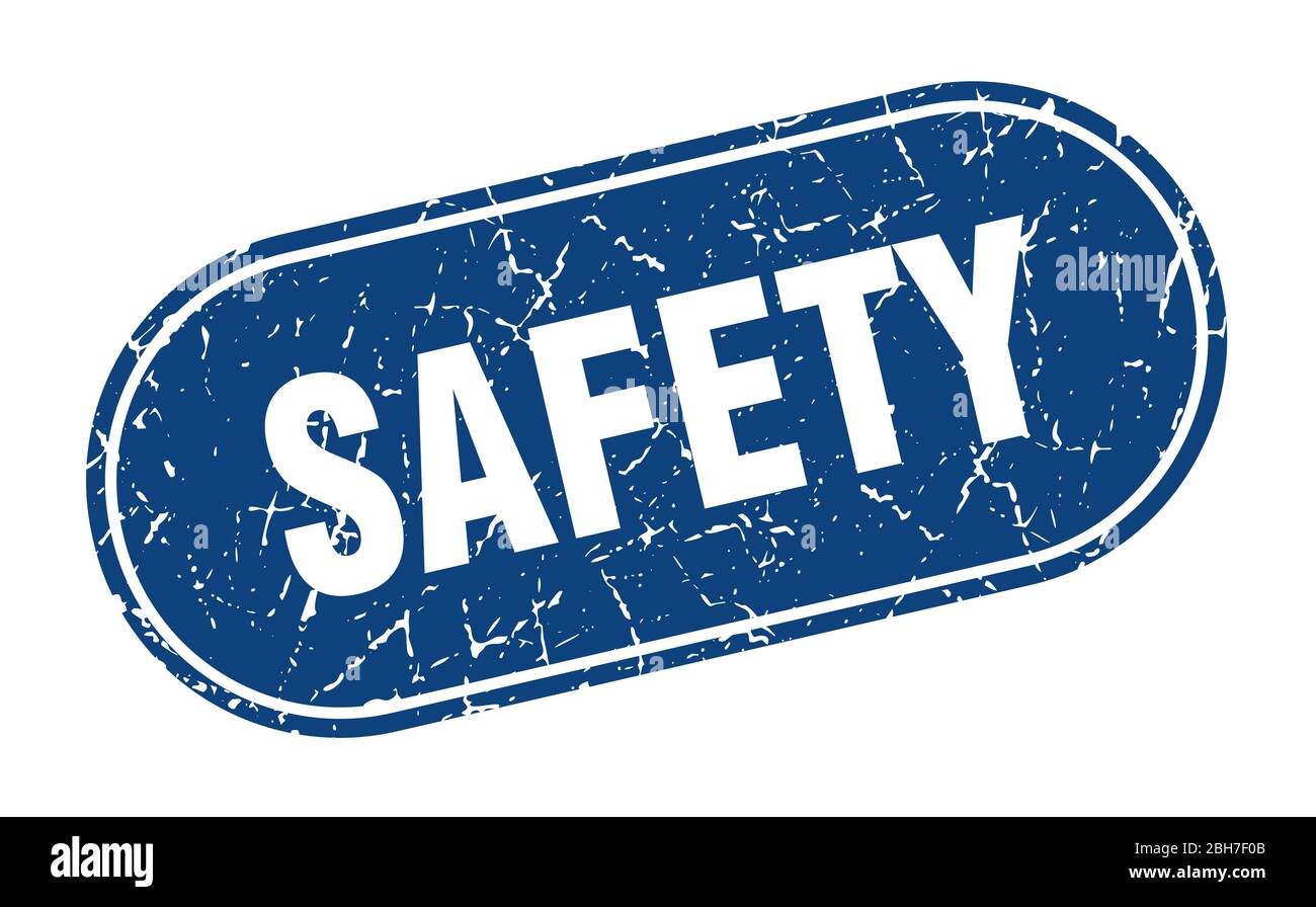 safety sign. safety grunge blue stamp. Label Stock Vector Image & Art ...