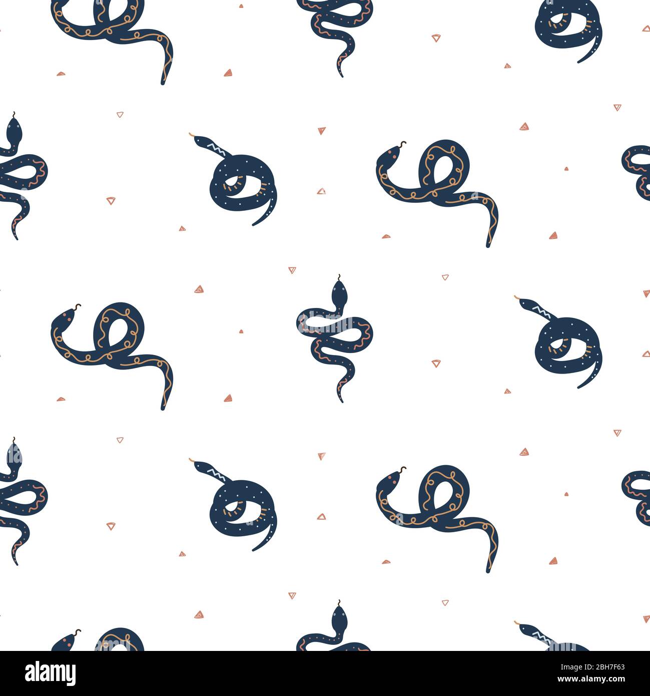 Cartoon drawn blue snakes vector seamless pattern Stock Vector Image ...