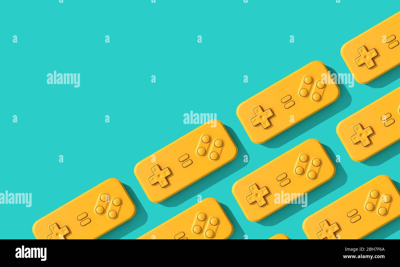 retro computer game controller background. 3D Rendering Stock Photo - Alamy