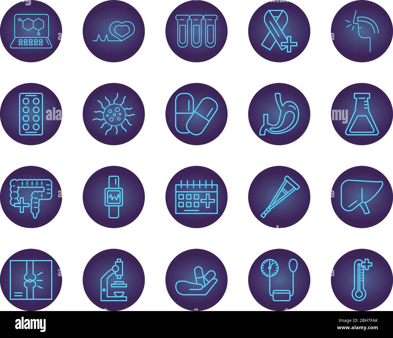 bundle of medical neon style set icons Stock Vector Image & Art - Alamy