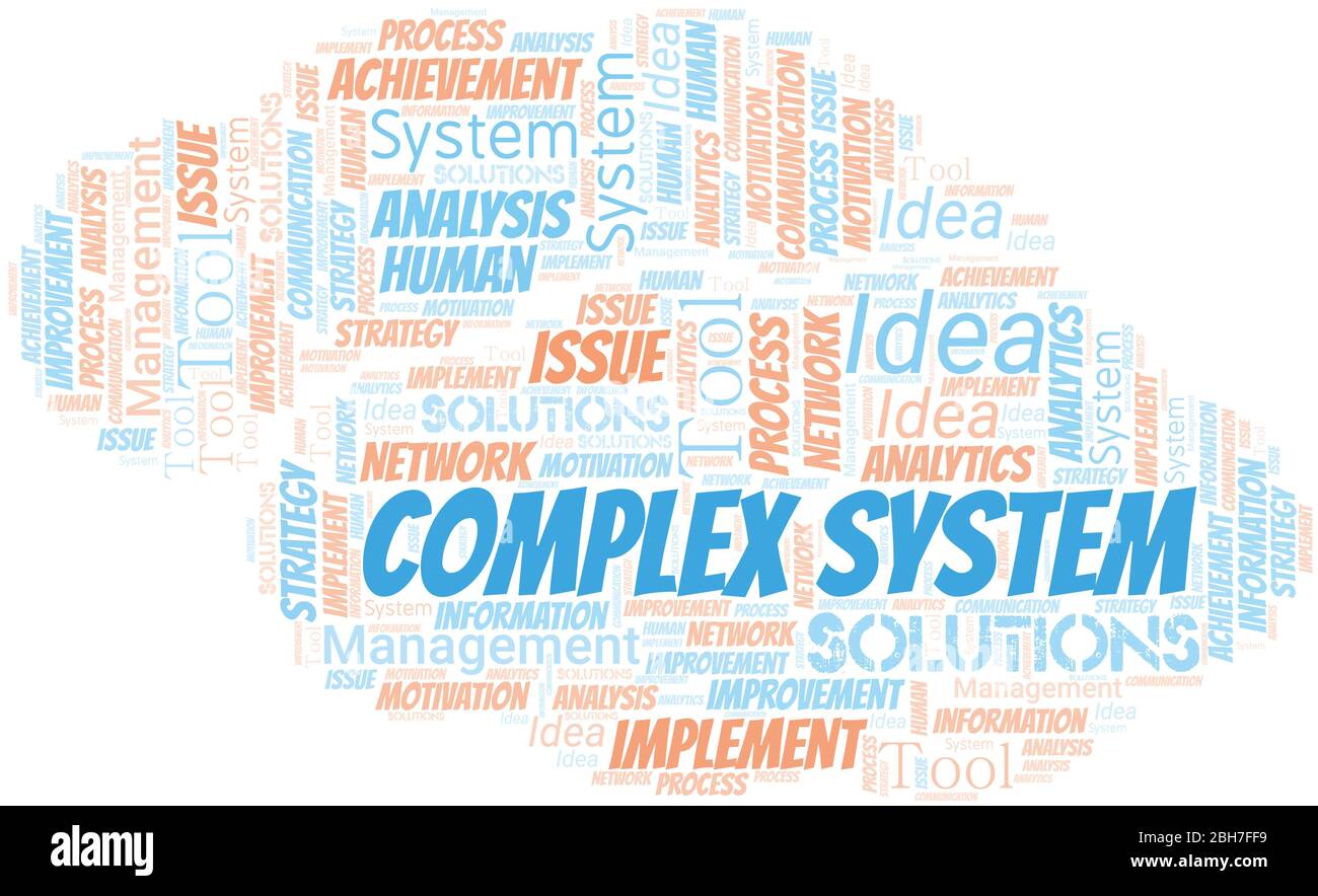 Complex System typography vector word cloud. Wordcloud collage made ...