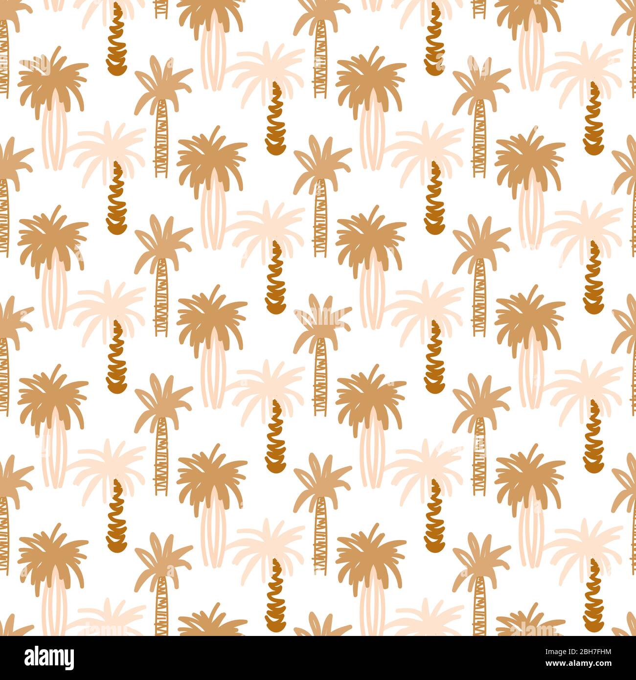 Palm trees retro seamless vector pattern. Tropic rose beige background ...