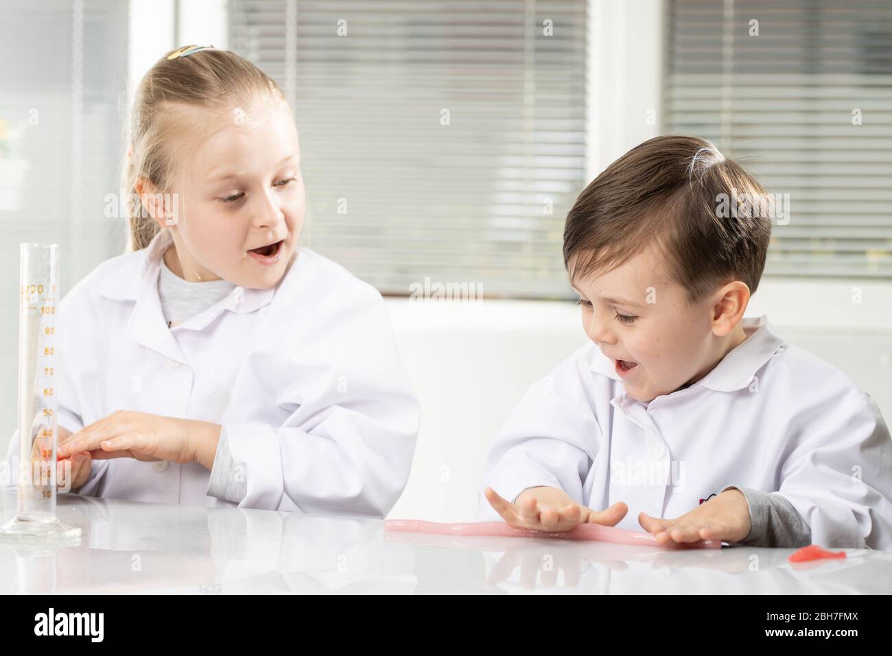 chemical experiments for children under ten years Stock Photo - Alamy