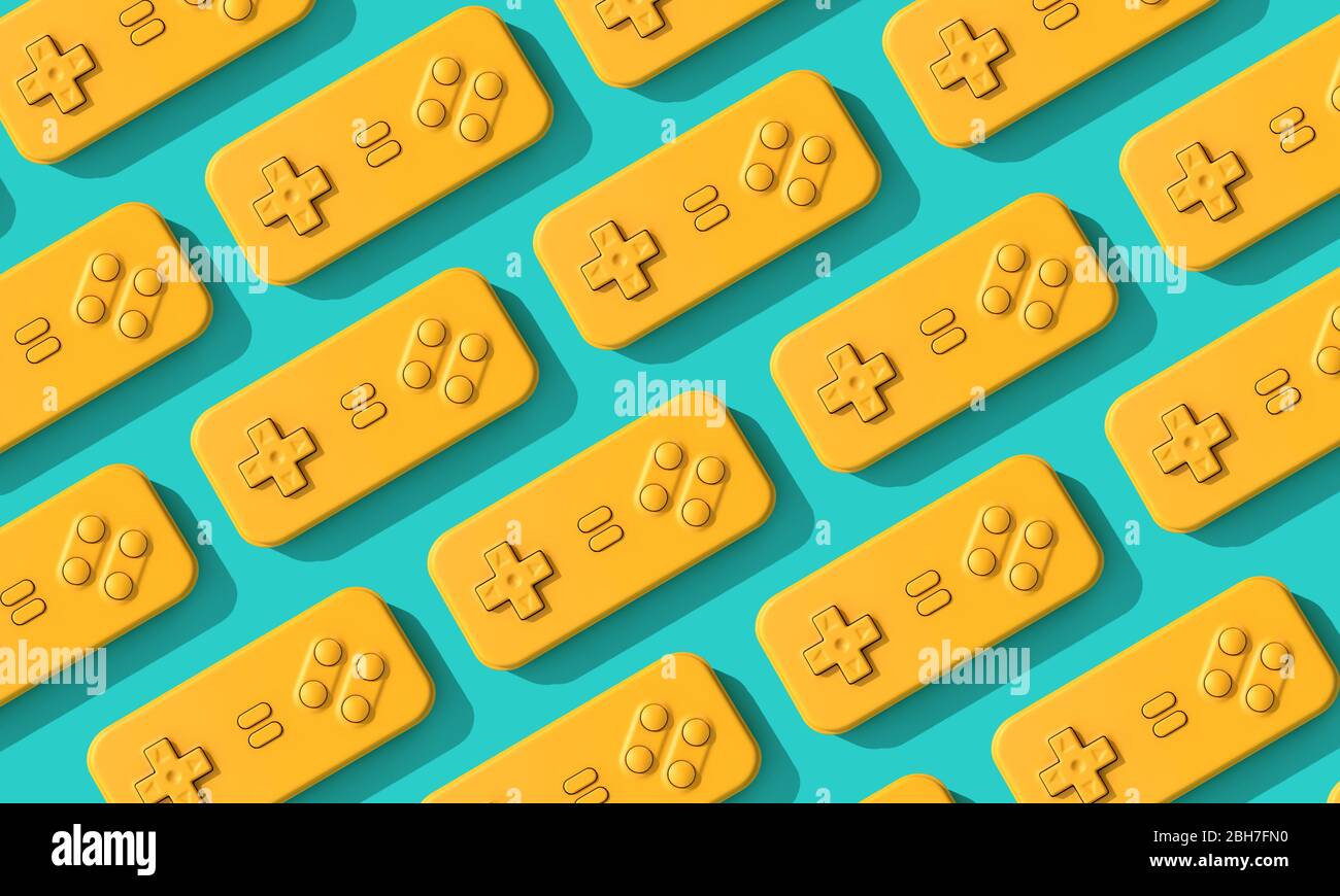 retro computer game controller background. 3D Rendering Stock Photo - Alamy