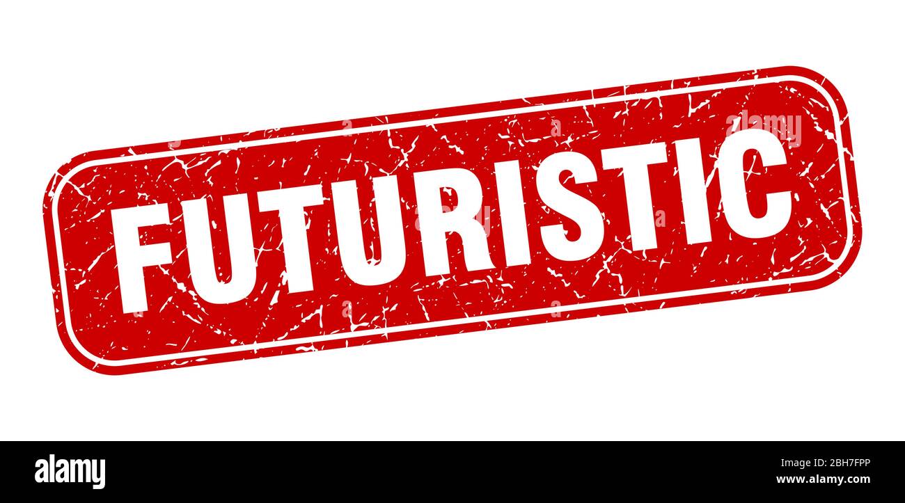 futuristic stamp. futuristic square grungy red sign Stock Vector Image ...