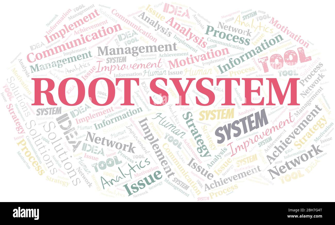 Root System typography vector word cloud. Wordcloud collage made with ...