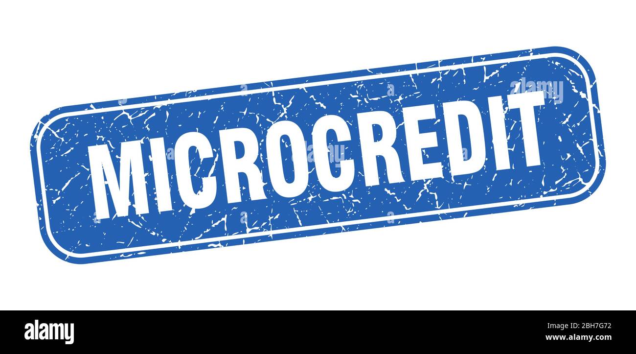 microcredit stamp. microcredit square grungy blue sign Stock Vector ...