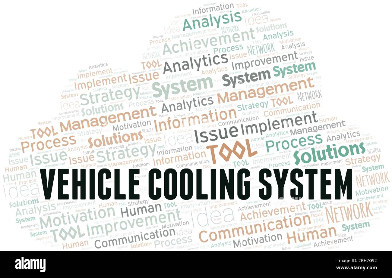 Vehicle Cooling System typography vector word cloud. Wordcloud collage ...