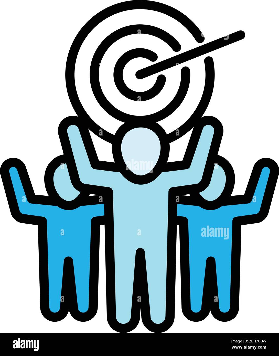 Team target icon. Outline team target vector icon for web design ...