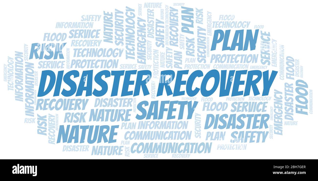 Disaster Recovery typography vector word cloud. Wordcloud collage made ...