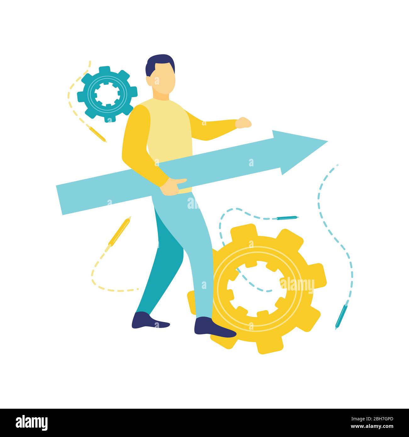 Young man holding arrow Stock Vector Images - Alamy