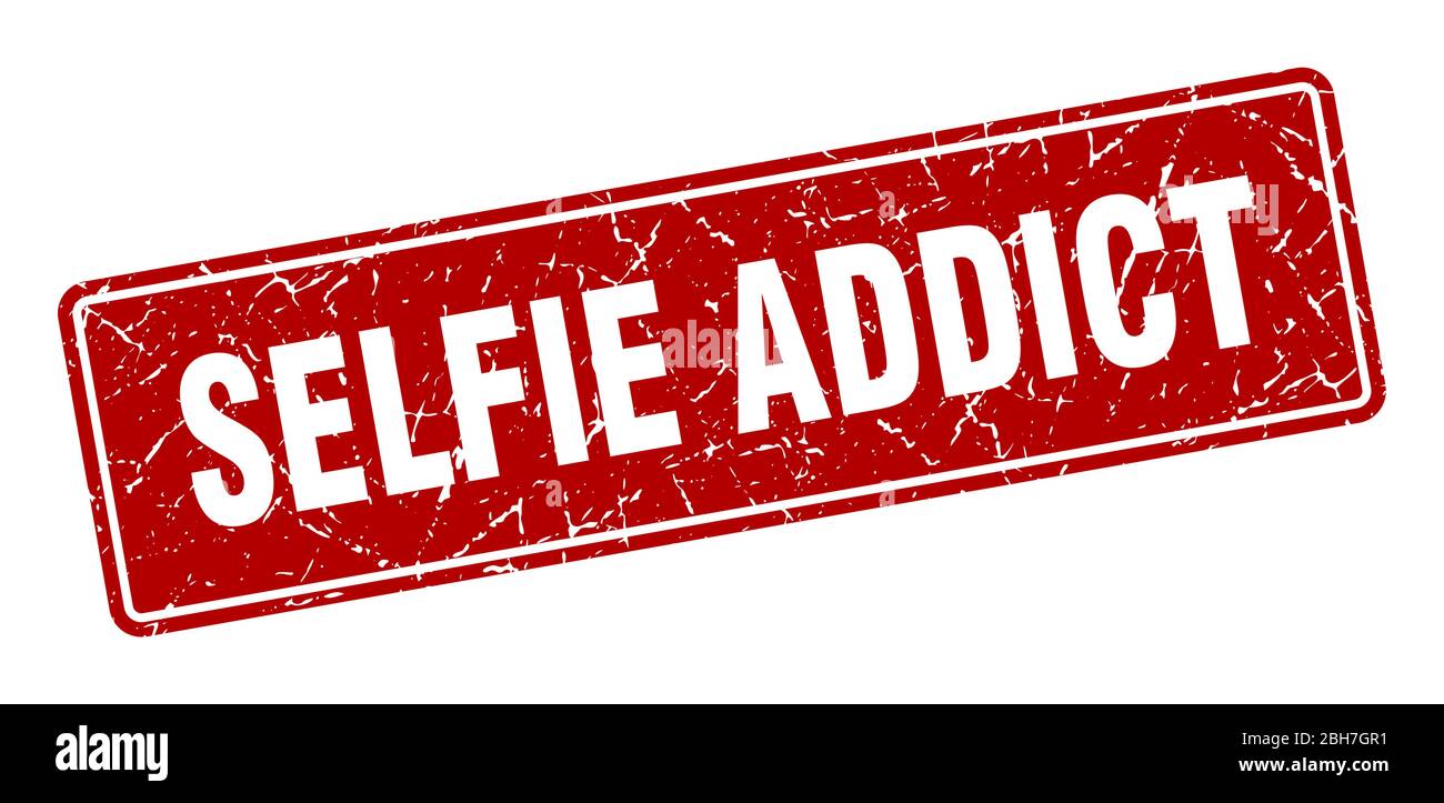 selfie addict stamp. selfie addict vintage red label. Sign Stock Vector ...