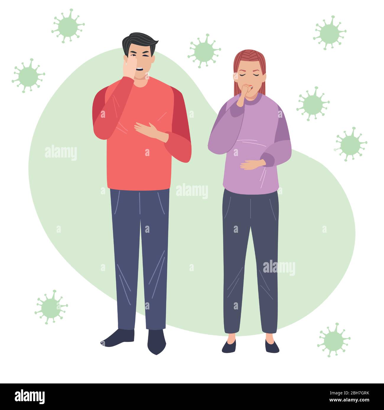 couple sick with covid19 symptoms Stock Vector Image & Art - Alamy