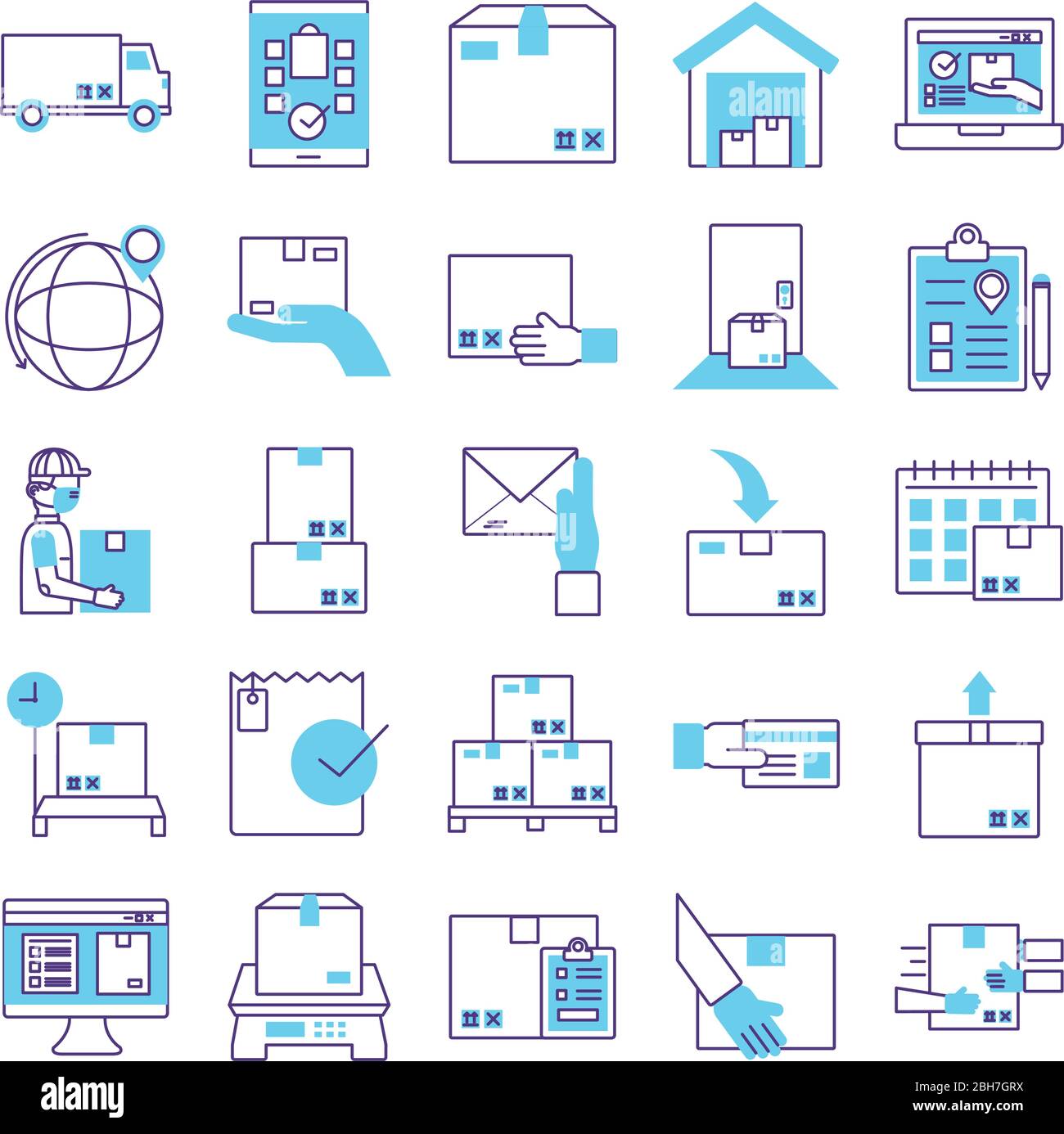 bundle of delivery service icons Stock Vector Image & Art - Alamy