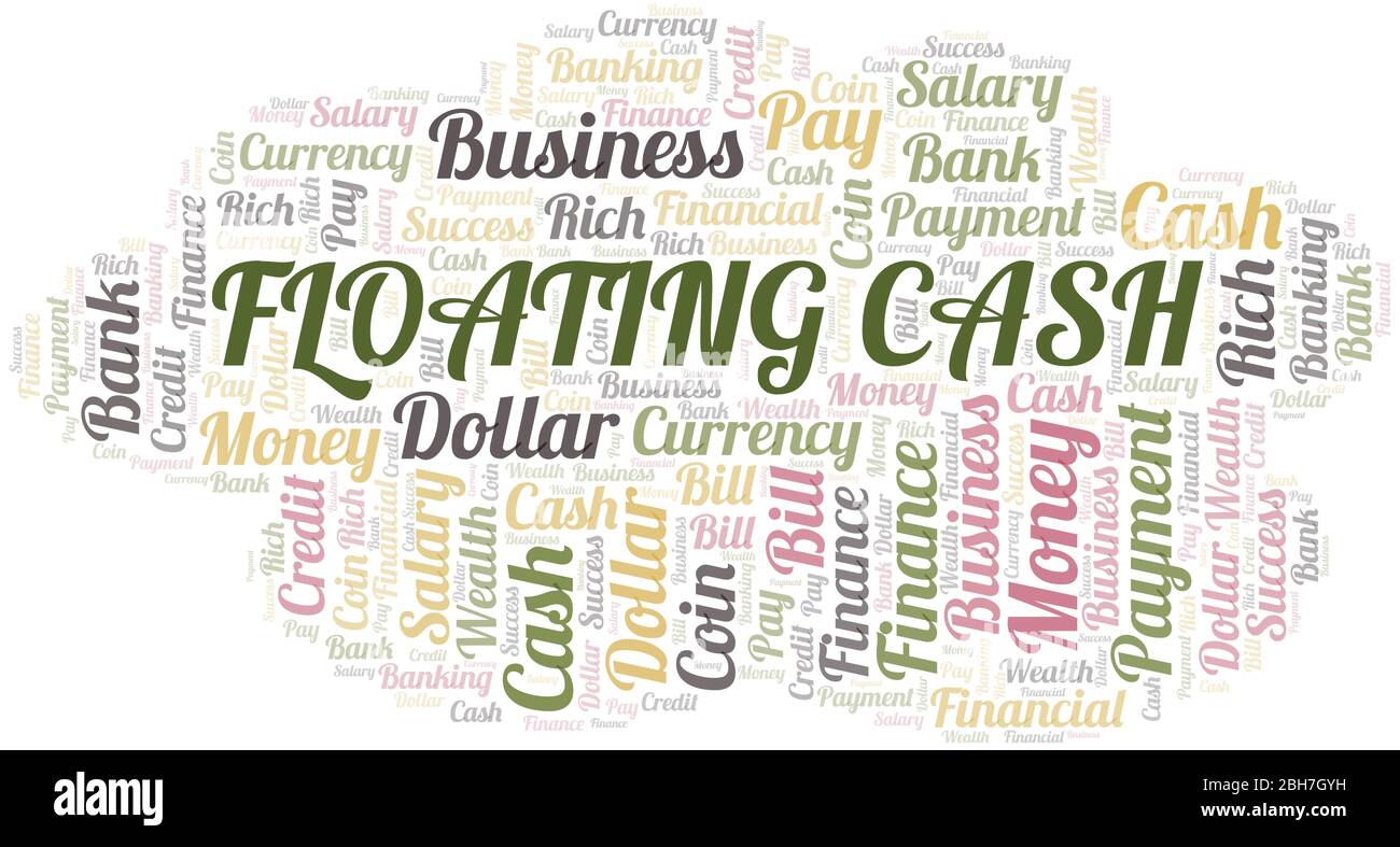 Floating Cash typography vector word cloud. Wordcloud collage made with ...