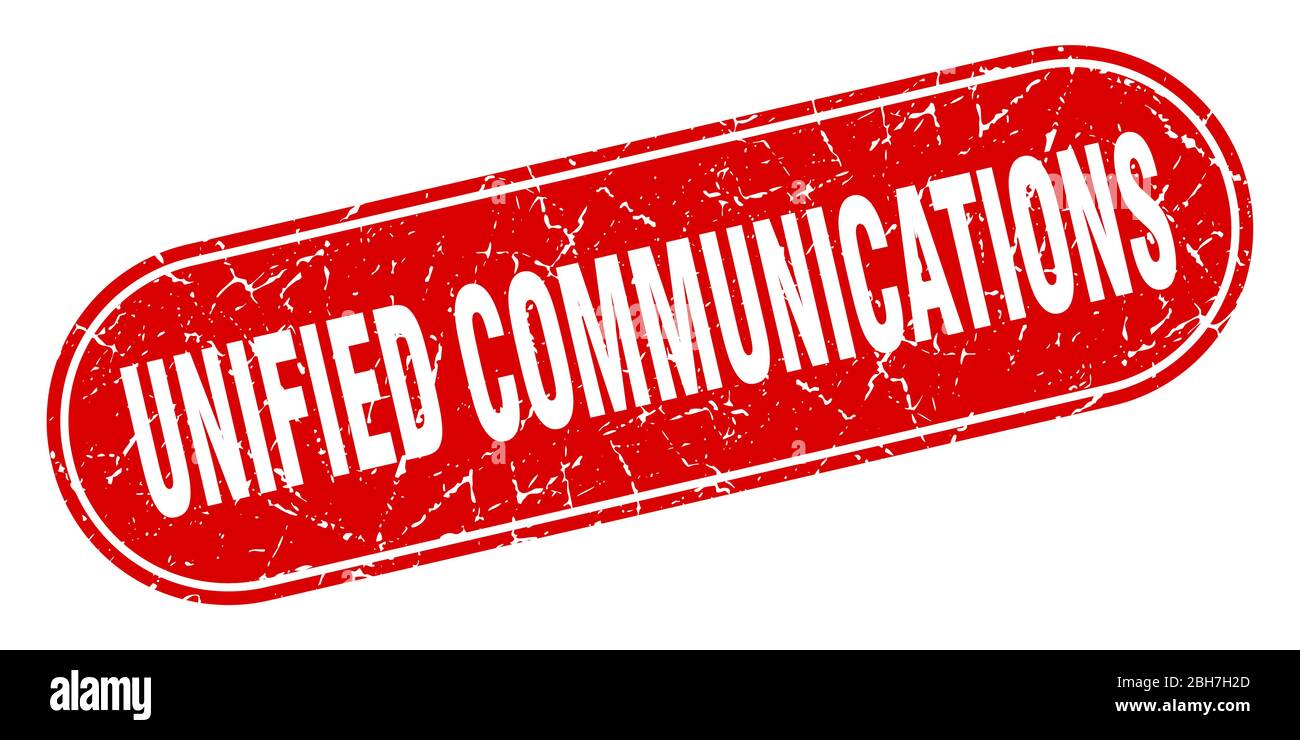 unified communications sign. unified communications grunge red stamp ...