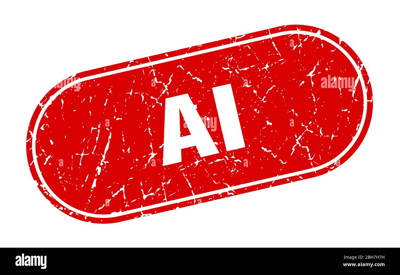 ai sign. ai grunge red stamp. Label Stock Vector Image & Art - Alamy