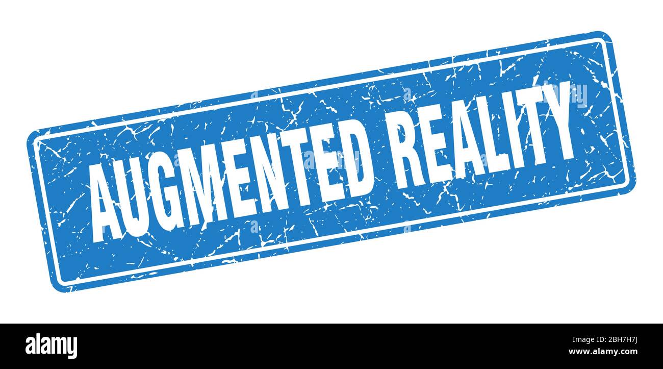 augmented reality stamp. augmented reality vintage blue label. Sign ...