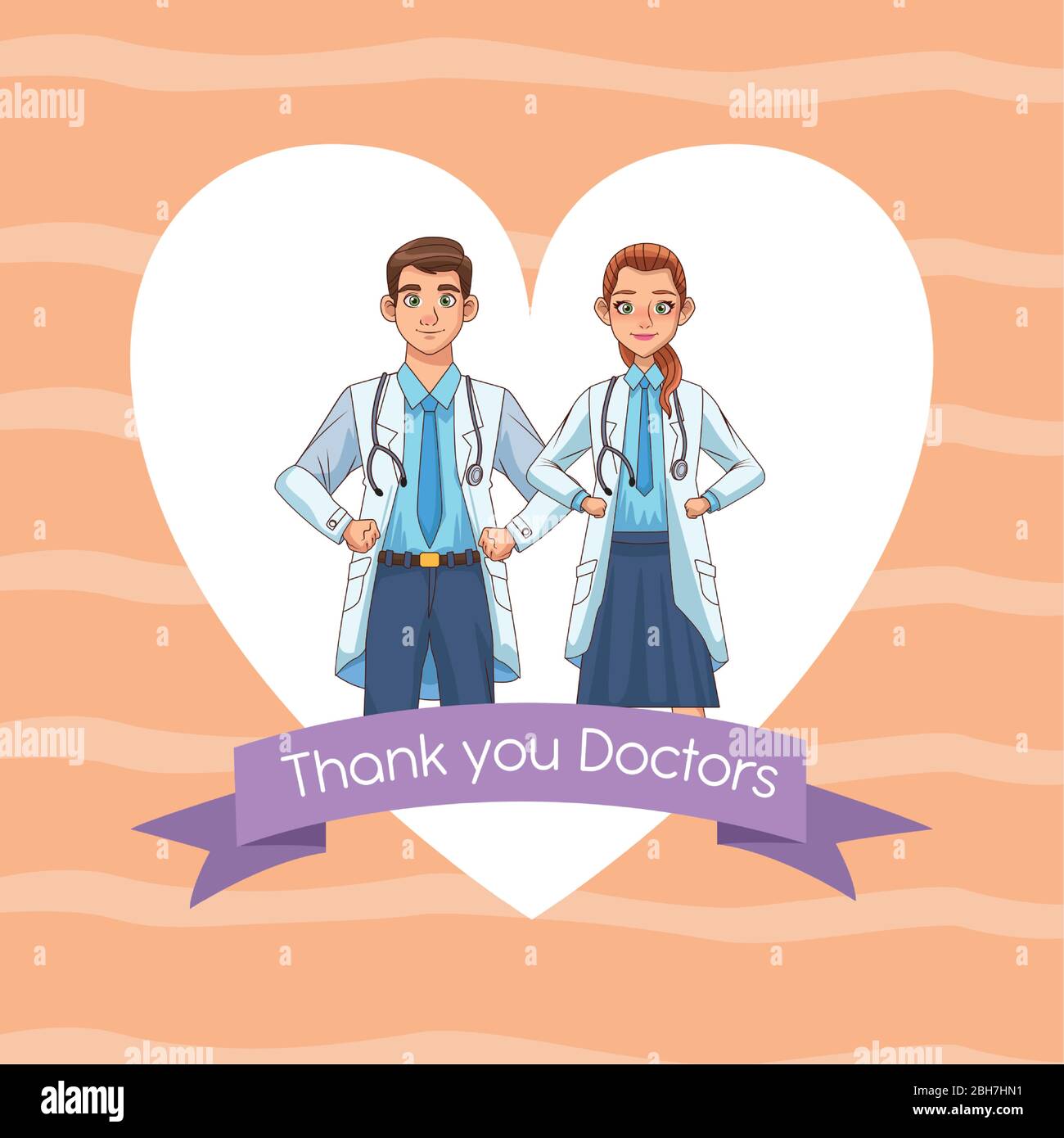 professionals doctors couple avatars characters Stock Vector Image ...