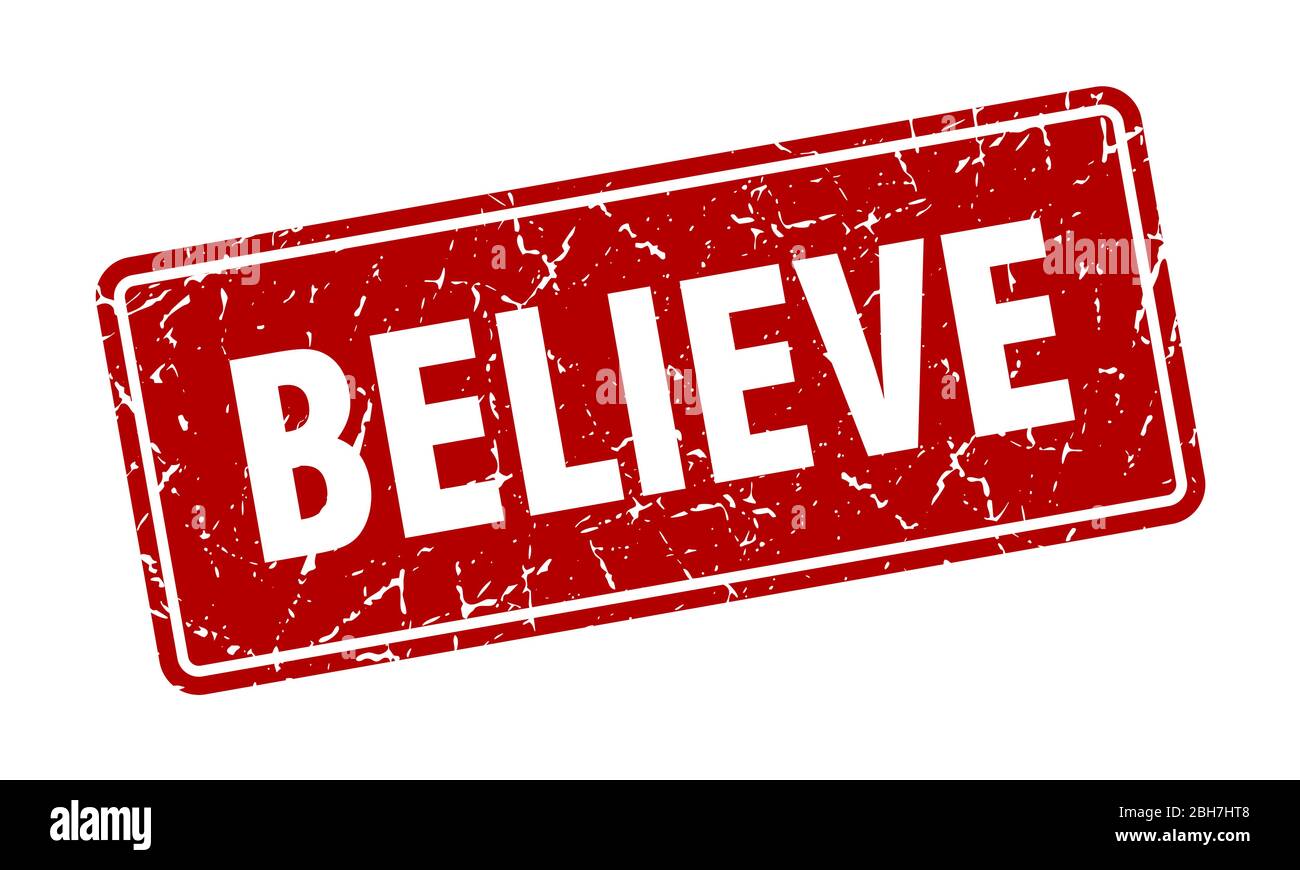 believe stamp. believe vintage red label. Sign Stock Vector Image & Art ...