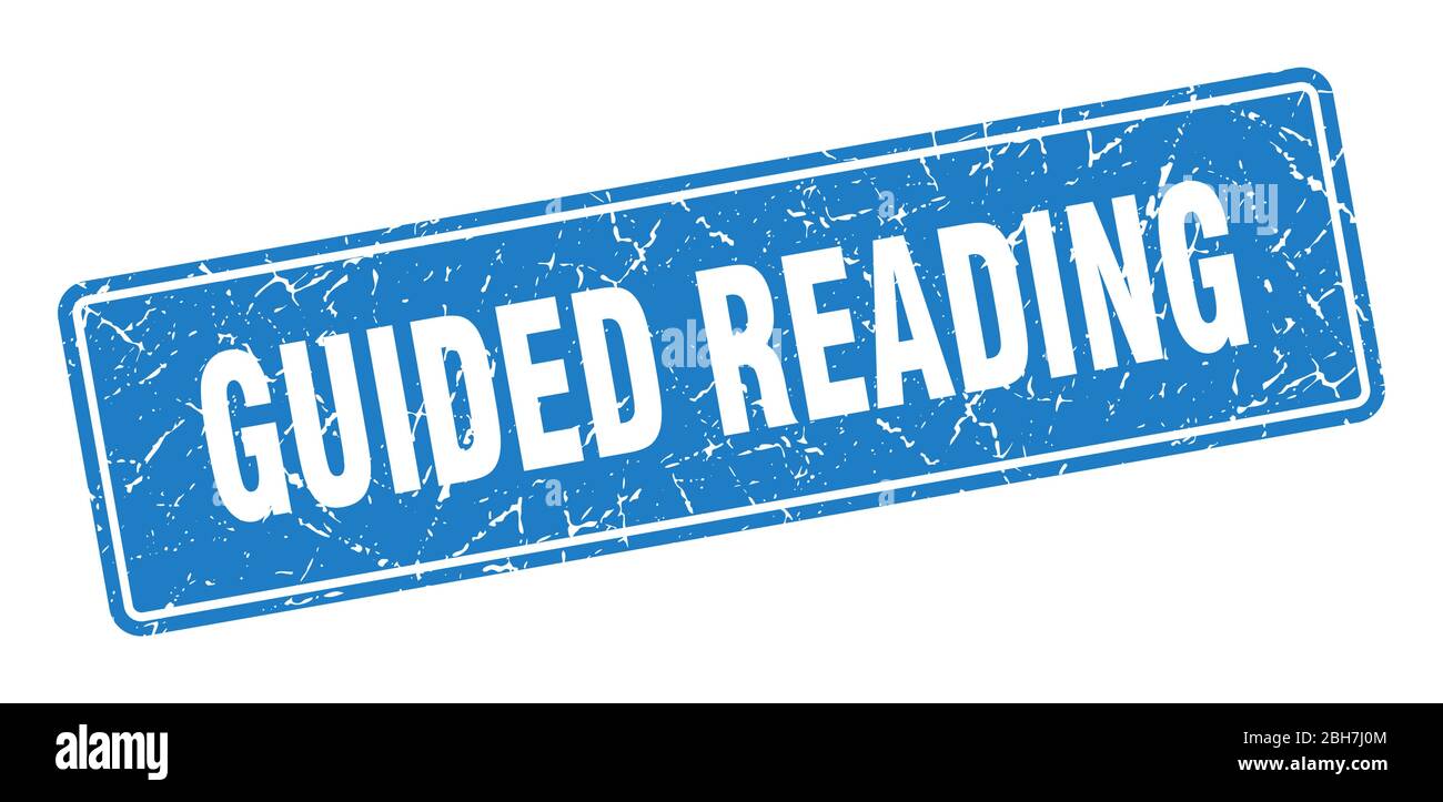 guided reading stamp. guided reading vintage blue label. Sign Stock ...