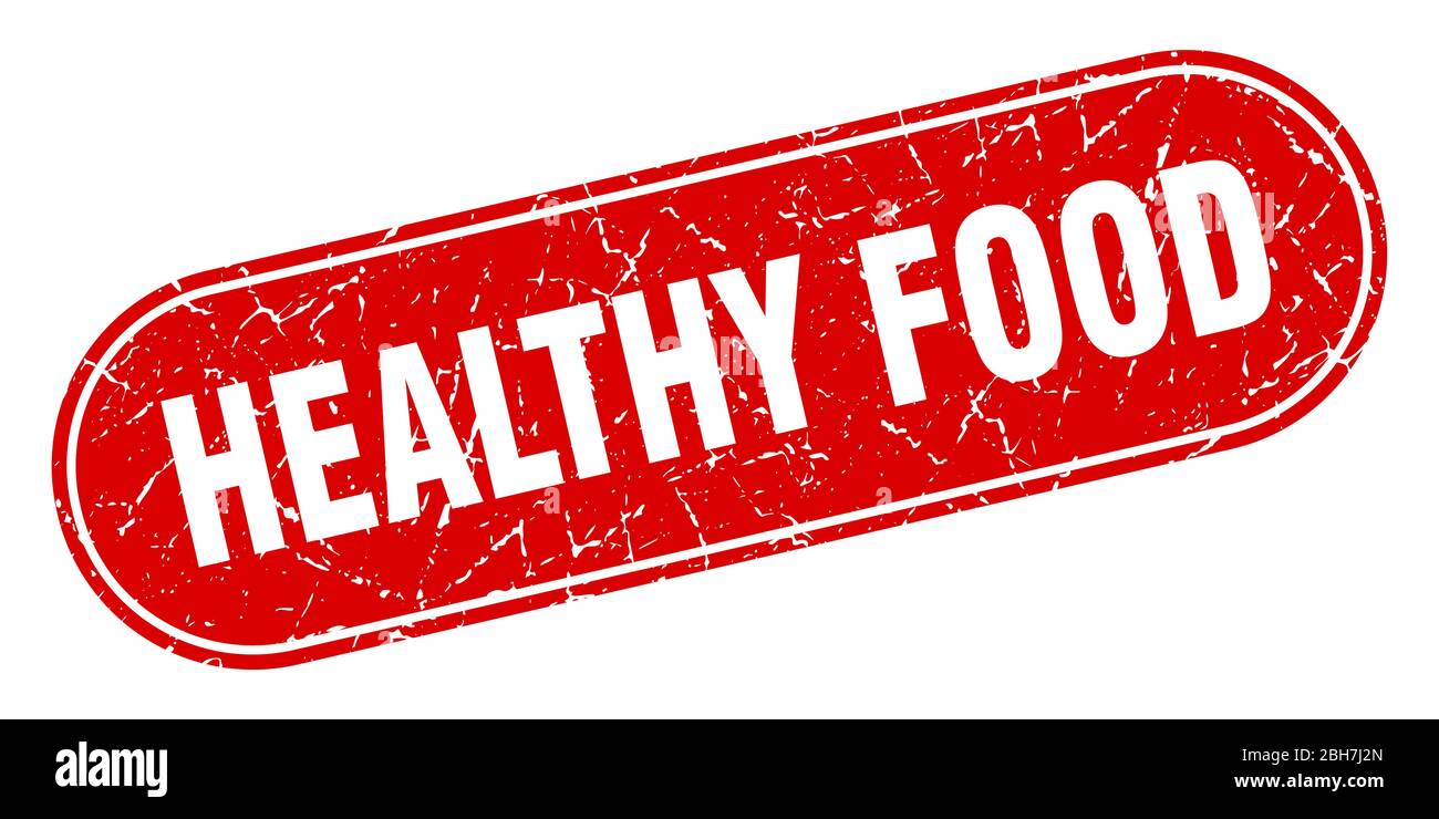 healthy food sign. healthy food grunge red stamp. Label Stock Vector ...