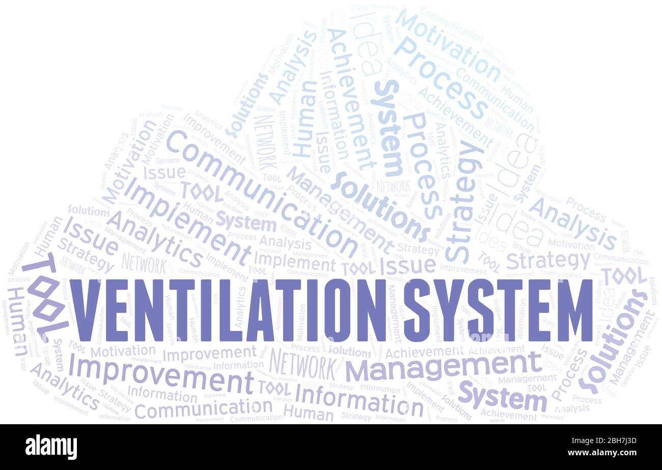Ventilation System typography vector word cloud. Wordcloud collage made ...