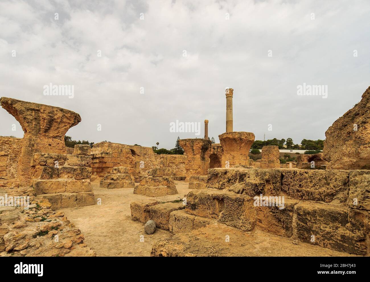 Ancient ruins of baths at tunisia, Carthage. Anthony terms Stock Photo ...