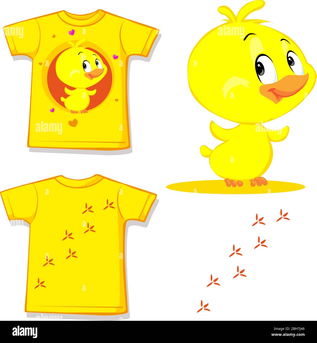 Funny Chicken Character Cartoon Shirt Design- Vector Illustration Stock ...