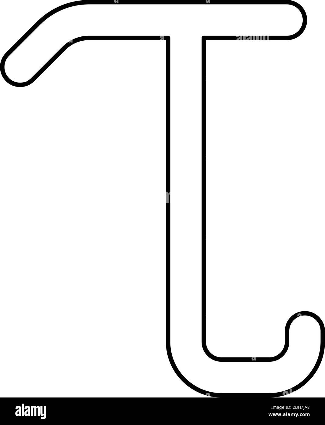 Tau greek symbol small letter lowercase font icon outline black color ...