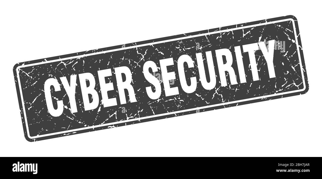 cyber security stamp. cyber security vintage black label. Sign Stock ...