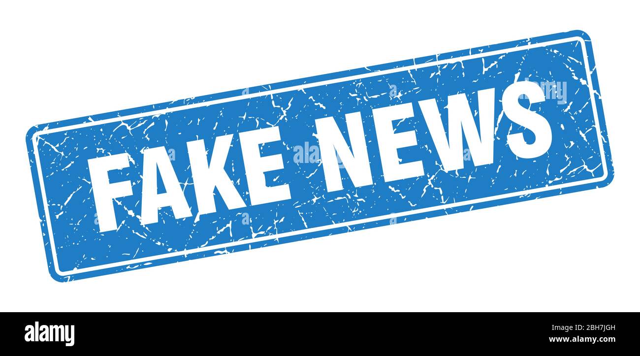 fake news stamp. fake news vintage blue label. Sign Stock Vector Image ...